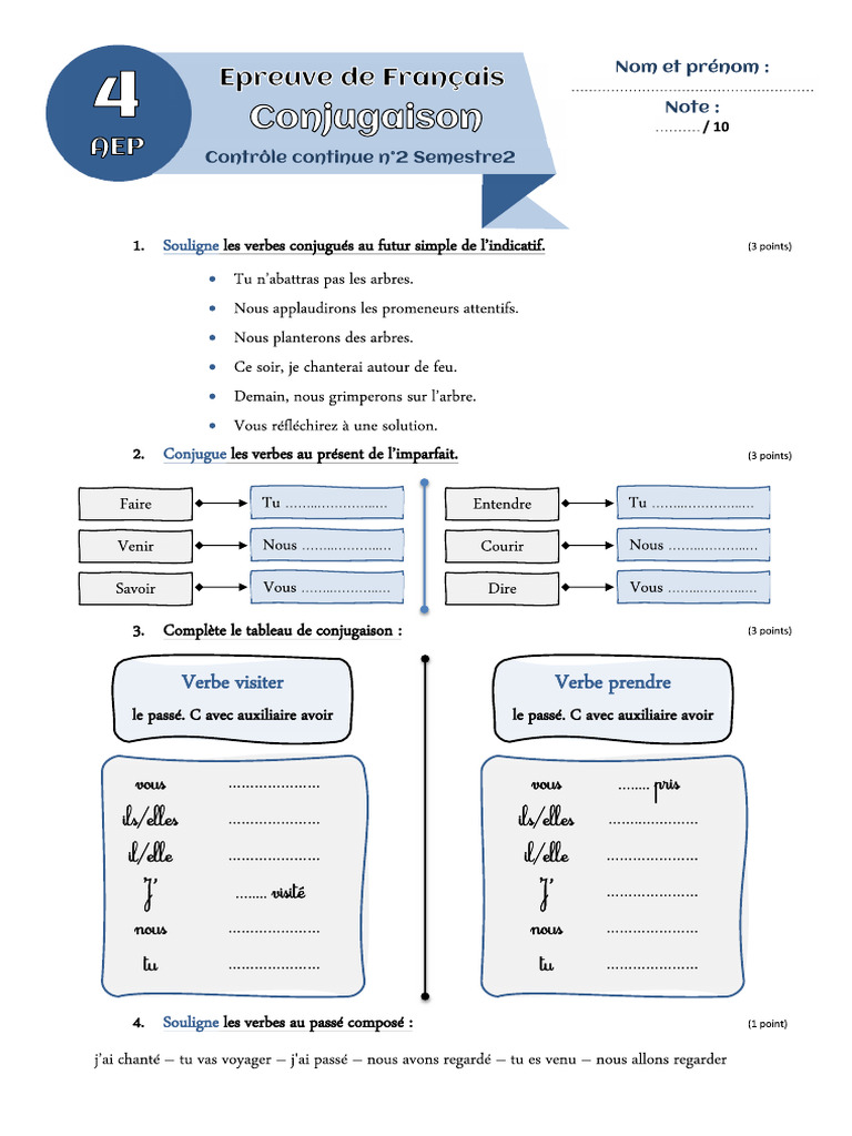 Conjugaison Générateur Français | PDF