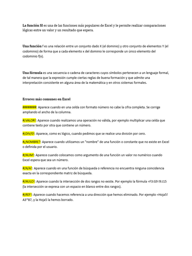 Funciones Basicas | PDF | Función (Matemáticas) | Fórmula