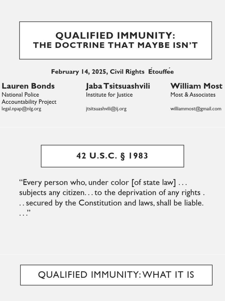 Rethinking Qualified Immunity Doctrine | PDF | Qualified Immunity ...