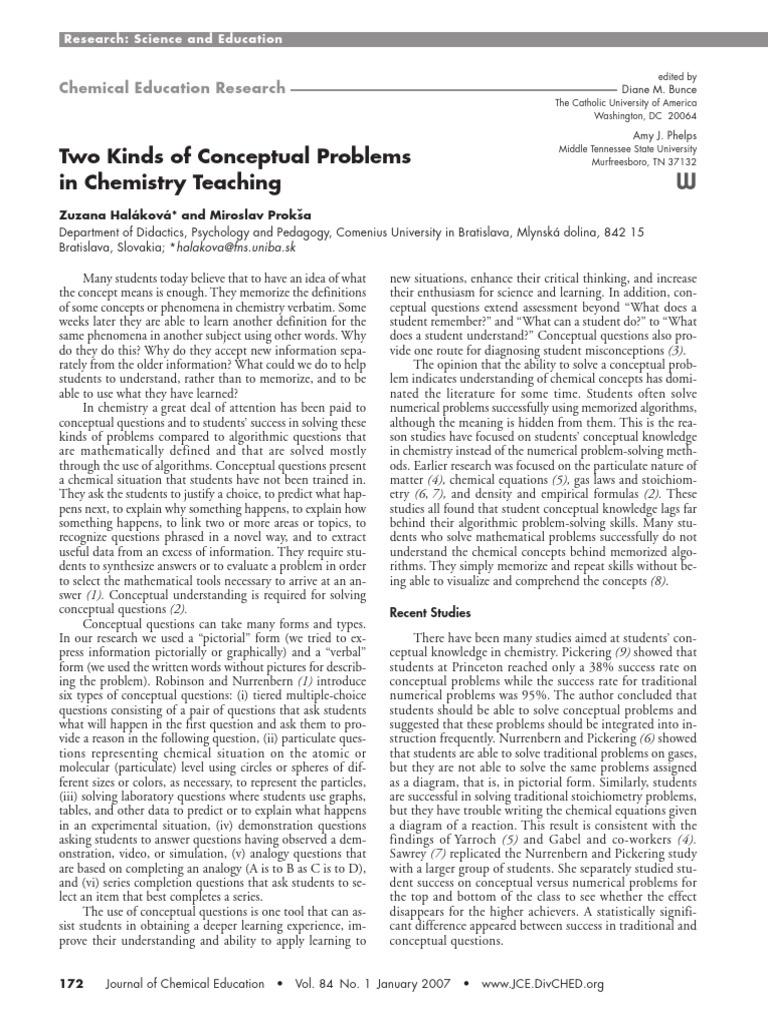 Enhancing Chemistry Learning Through Conceptual Questions | PDF ...