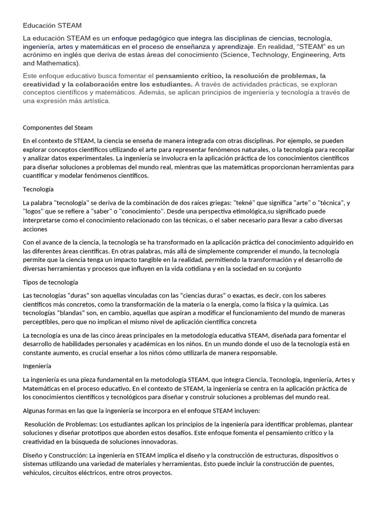 Clase Steam | PDF | Ingeniería | Aprendizaje