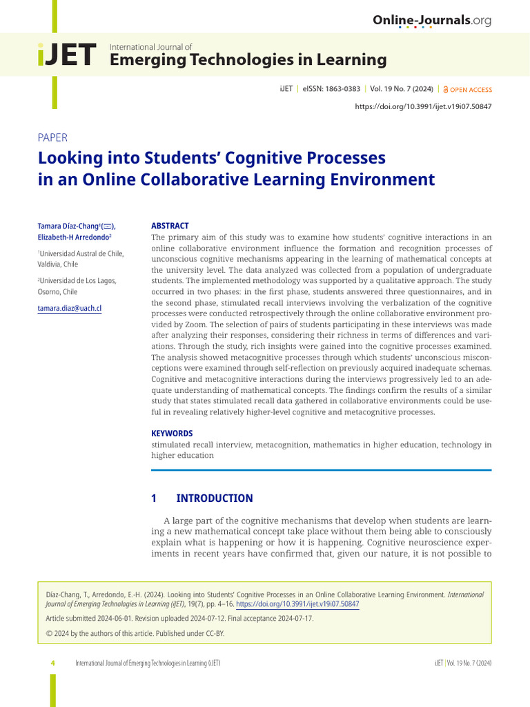Emerging Technologies in Learning | PDF | Metacognition | Consciousness