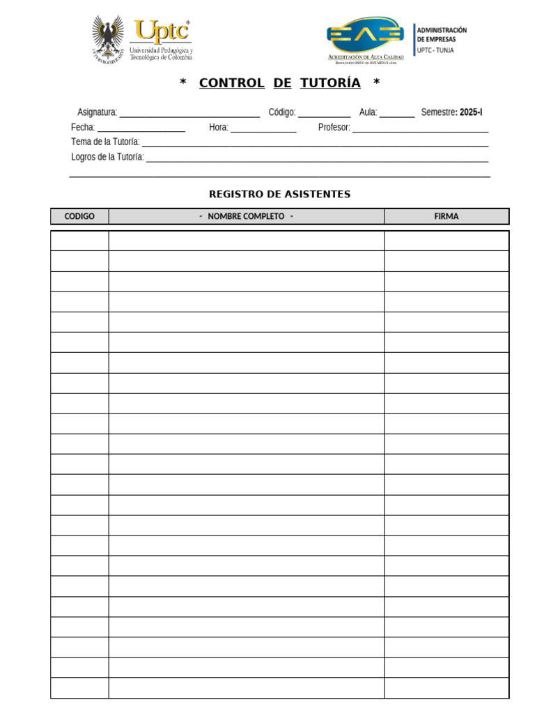 Formato Tutorías (1) | PDF