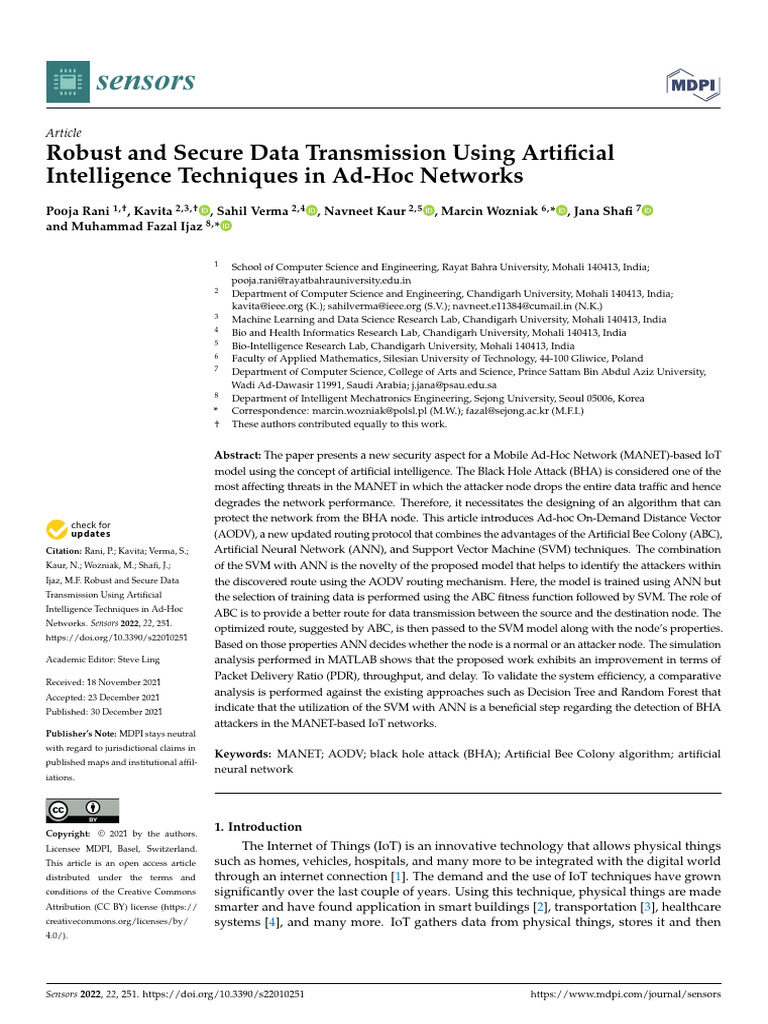 Robust and Secure Data Transmission Usin | PDF | Routing | Wireless Ad ...