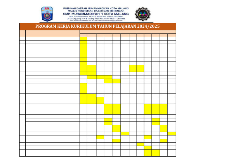 Program Kerja Kurikulum SMK Muh 1 TP 2023-2024 | PDF