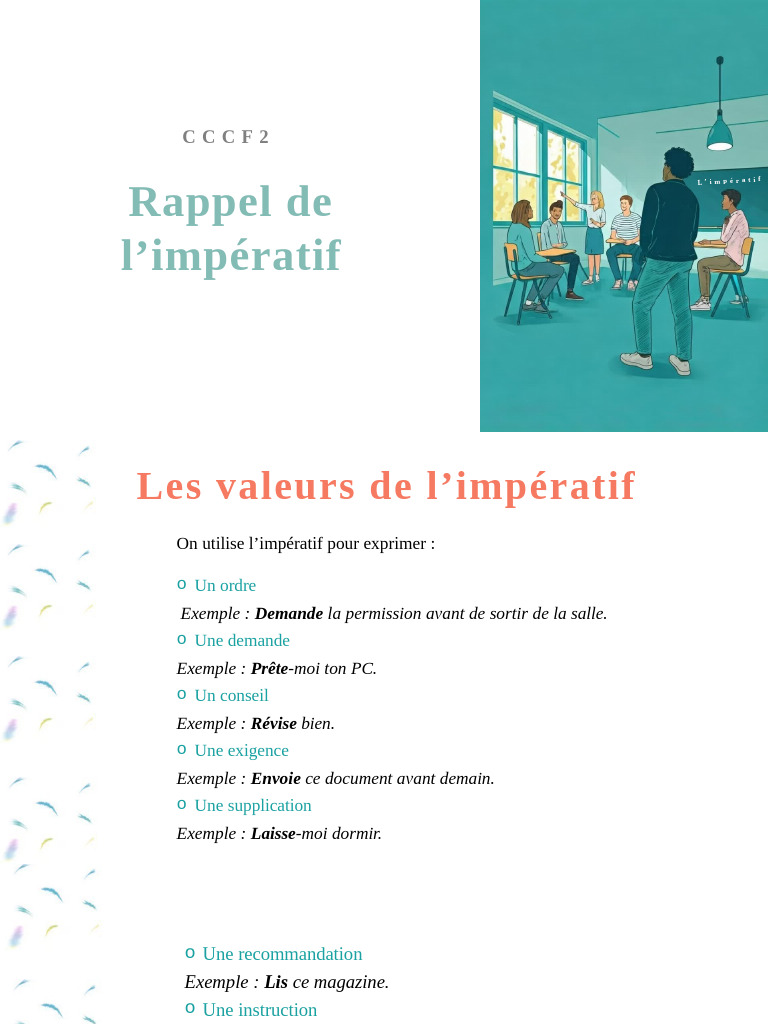 Valeurs et construction de l'impératif | PDF | Verbe | Nombre grammatical