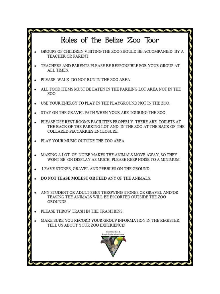 Zoo Rules | PDF