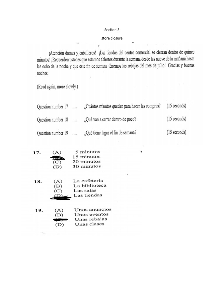 Section 3 Announcements | PDF