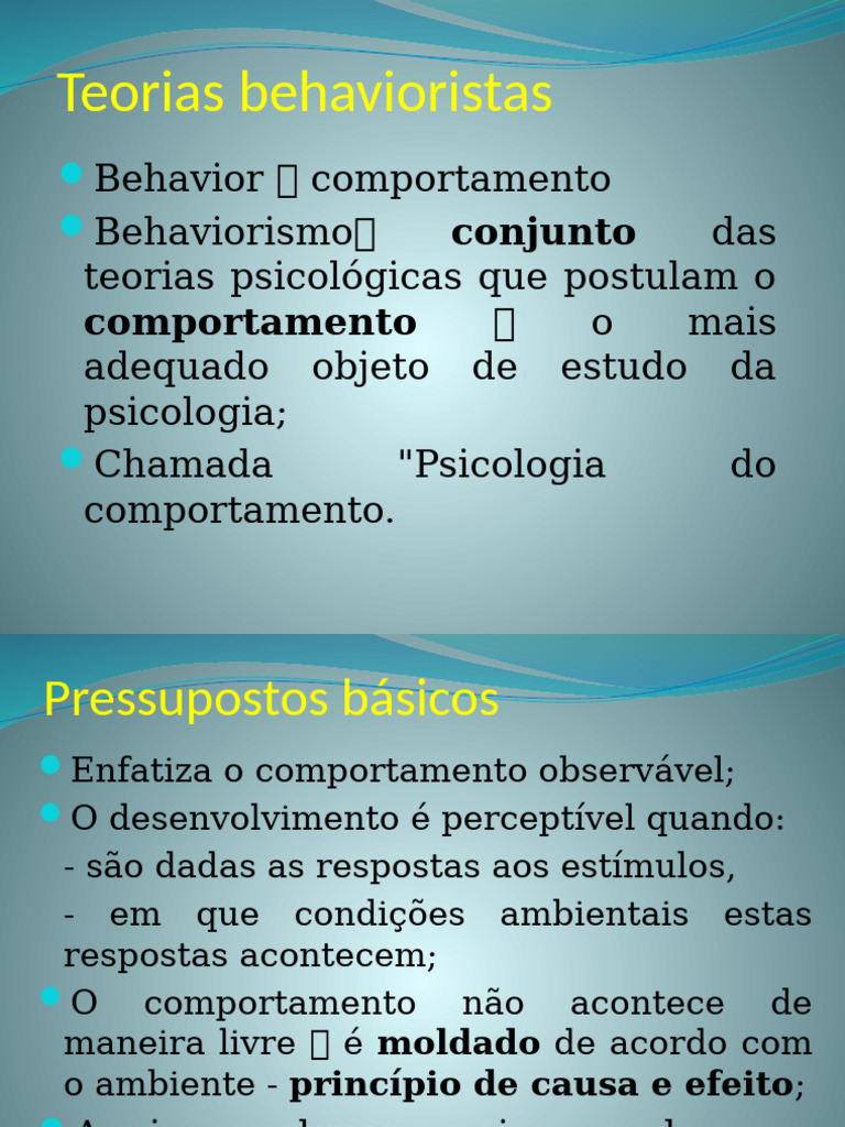 5_Teoria_behaviorista-086 | PDF | Behaviorismo | Condicionamento clássico