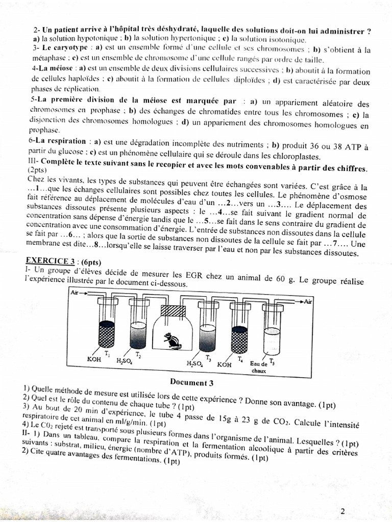 Deux Épreuves SVT | PDF