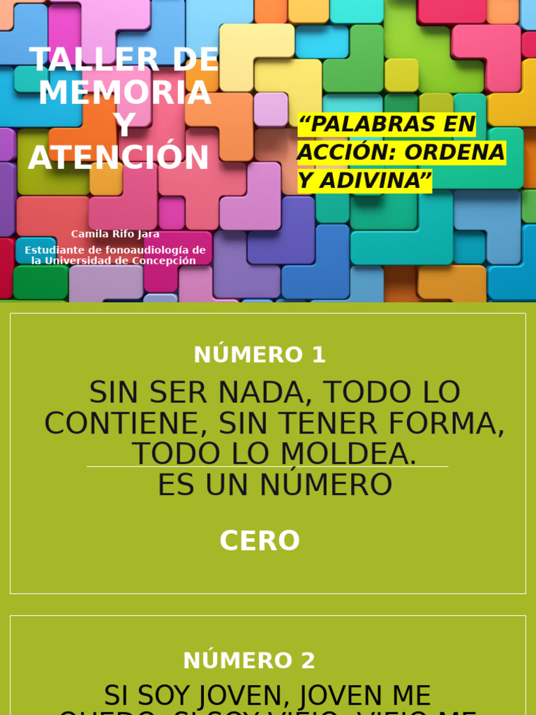 Taller de Memoria y Atención | PDF