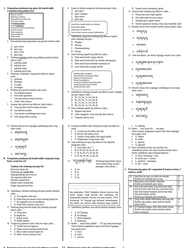 Psas Genap Kelas 7 | PDF