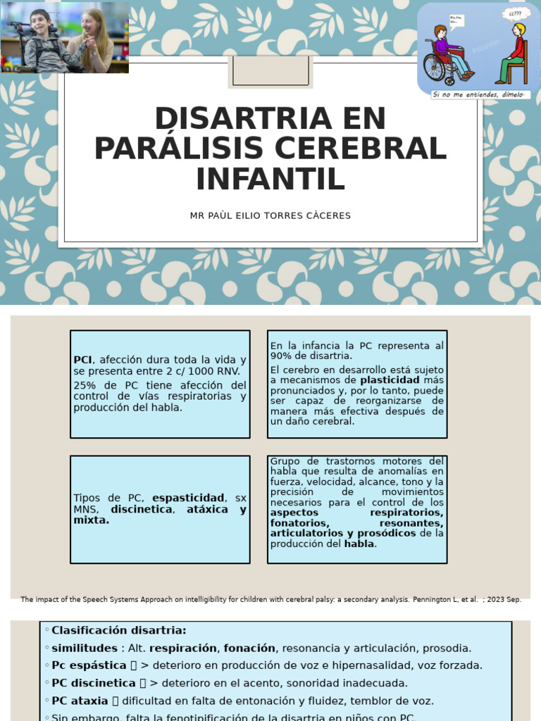Disartria en Parálisis Cerebral Infantil | PDF | Vocal | Fonema