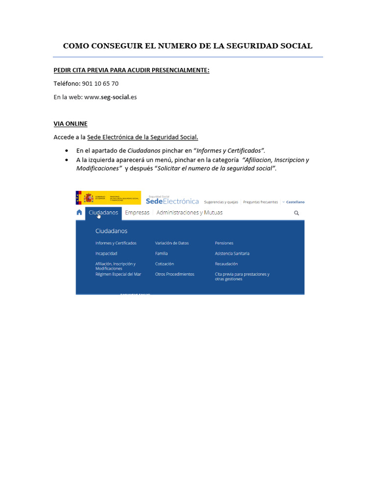 Como Conseguir El Numero SS (1) | PDF