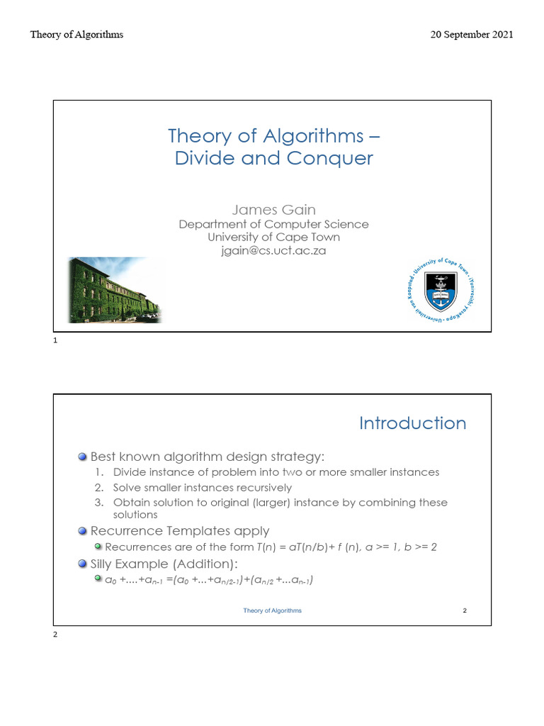 TOA5 Divide and Conquer | PDF | Computer Programming | Applied Mathematics