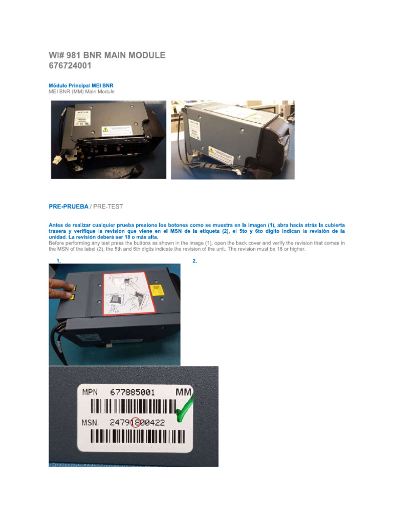 MEI BNR Guia en Español | PDF