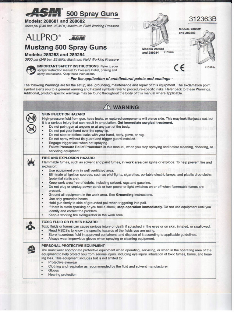 Manual Asm 500 Spray Guns | PDF