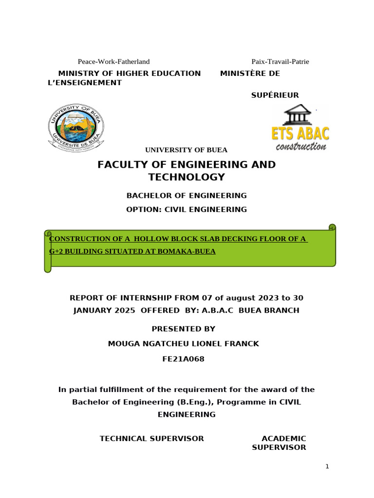 Internship Report Mouga Lionel | PDF | Concrete | Foundation (Engineering)