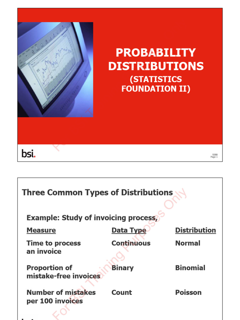 Sec24 SSBBC Probability Distributions 1 34 | PDF | Standard Deviation | Statistical Theory