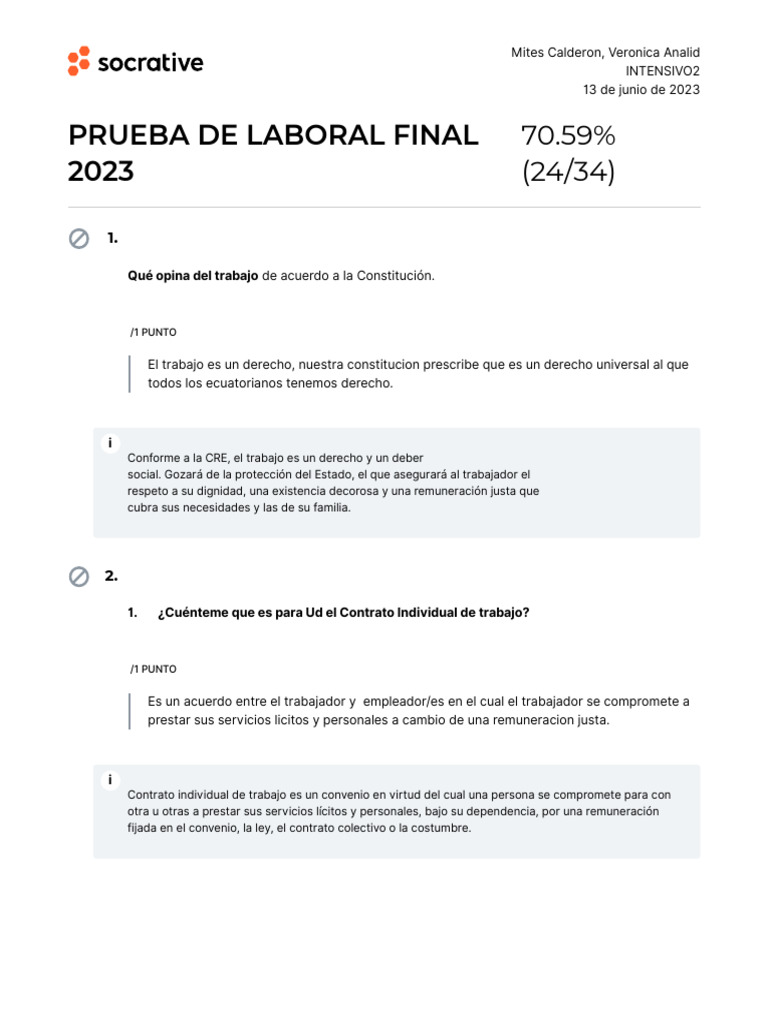 Prueba de Laboral Final 2023 | PDF | Jubilación | Derecho laboral