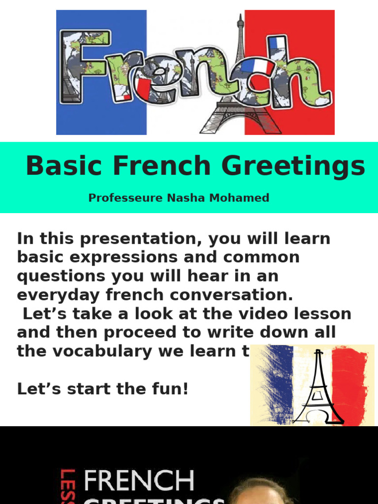 Basic French Greetings Note | PDF | Linguistics