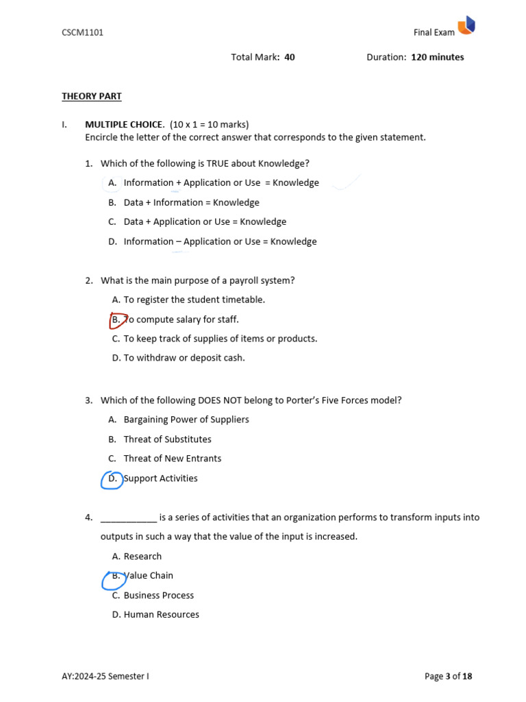 CSCM1101 - FCIS - Final Exam Paper - Sample | PDF | Computer Programming | Computing