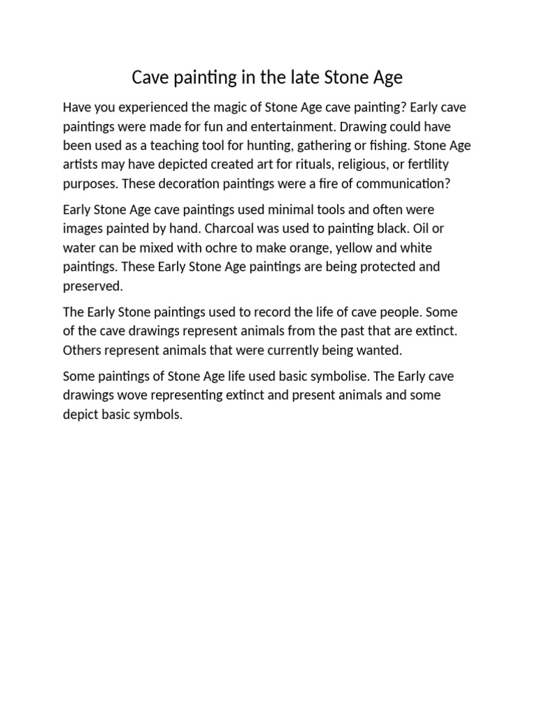Cave Painting in The Late Stone Age | PDF