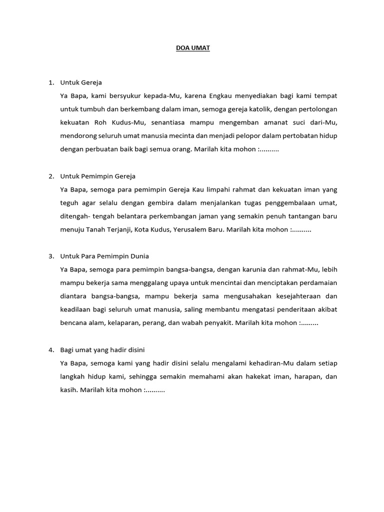 Doa Umat | PDF