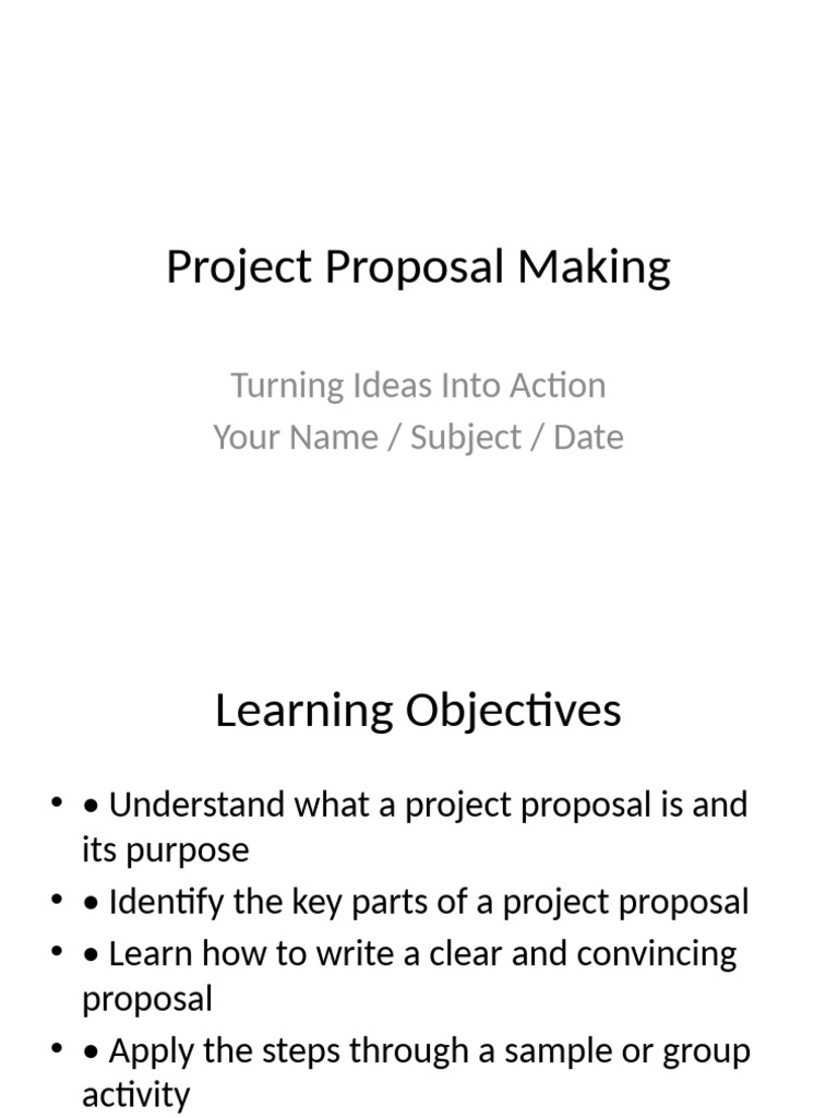 Project Proposal Making Lesson | PDF | Methodology | Sampling (Statistics)