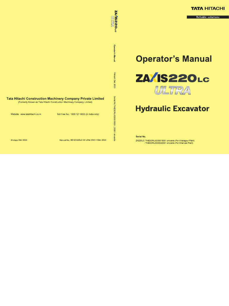 ED-ZX220LC GI Ultra Operation Manual | PDF | Personal Protective Equipment