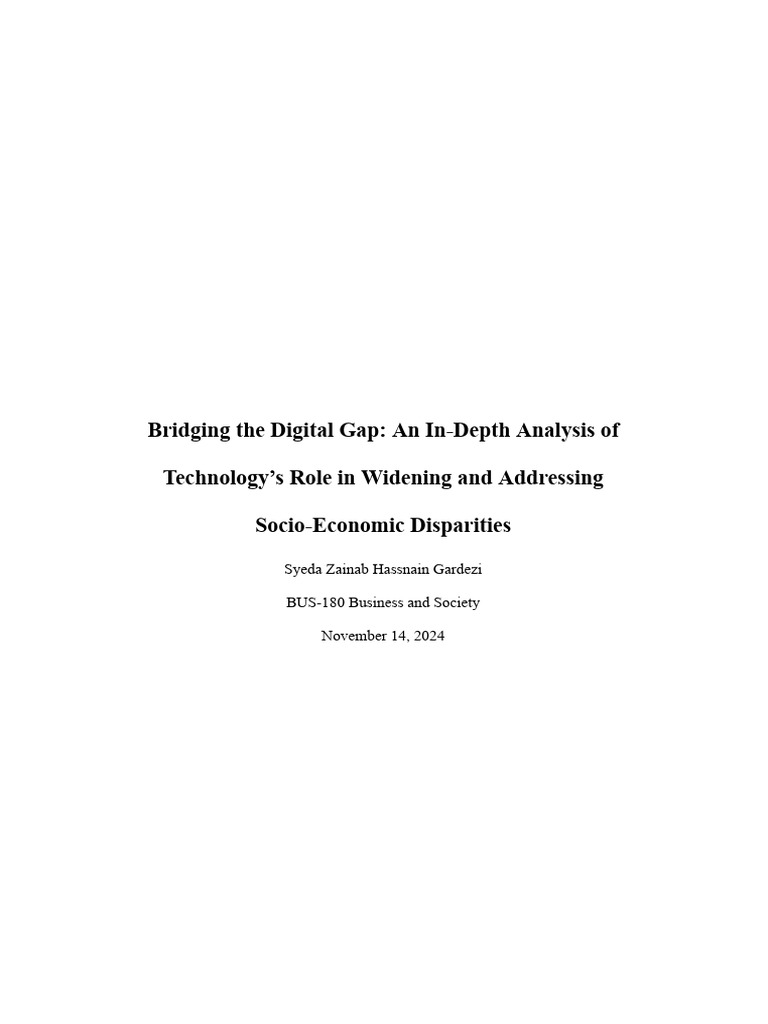 Bridging The Digital Divide - An In-Depth Analysis of Technology's Role ...