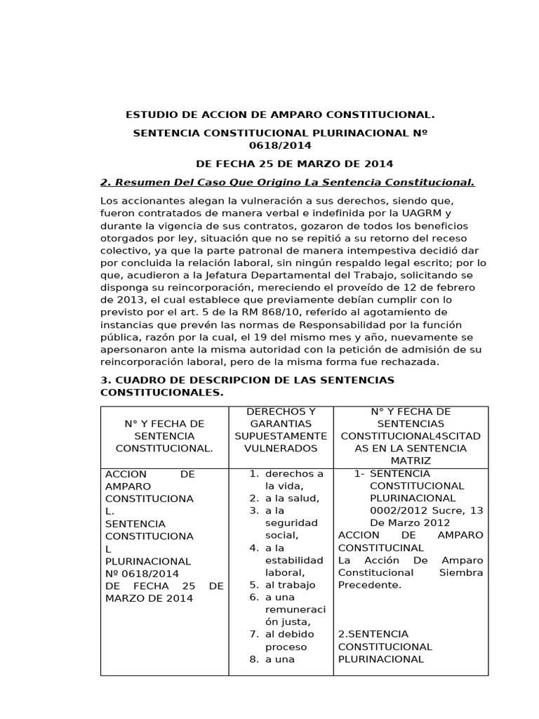 Estudio de Accion de Amparo Constitucional | PDF | Justicia | Crimen y violencia