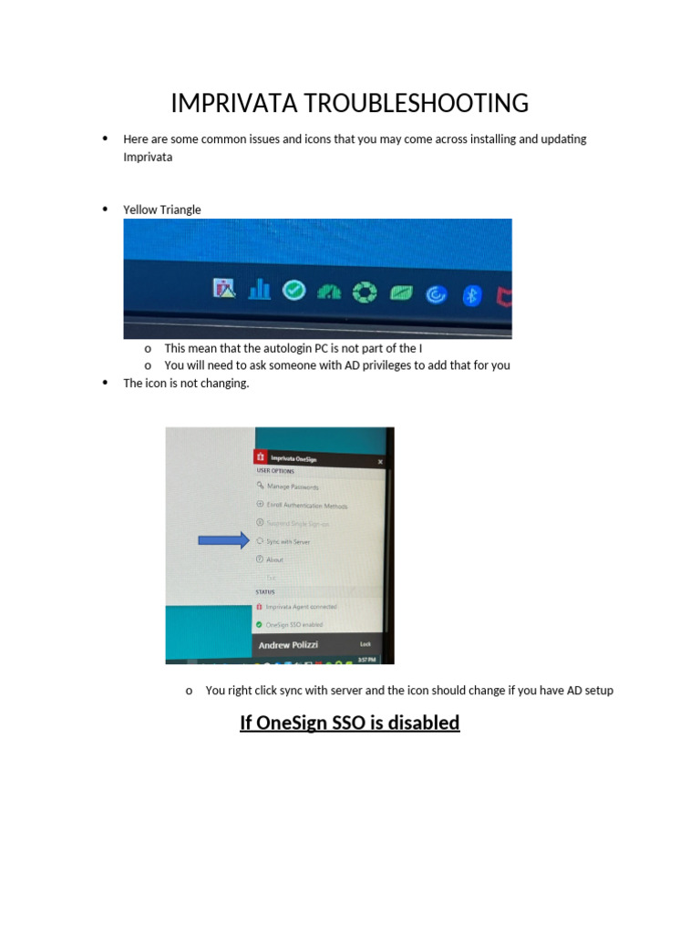 Imprivata Troubleshooting | PDF