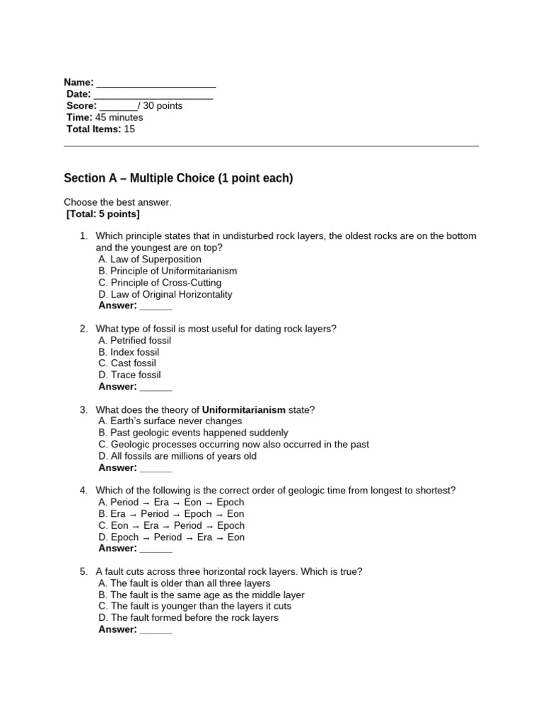Assessment - Geologic History | PDF | Geologic Time Scale | Geology