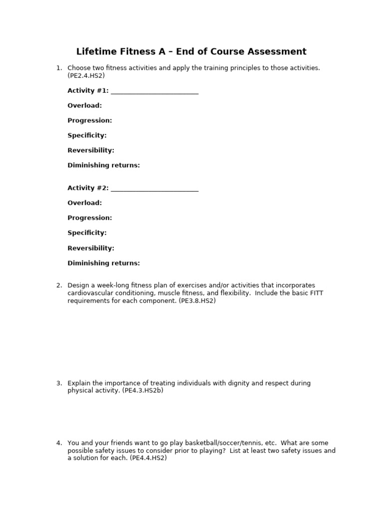 End of Course Assessment | PDF