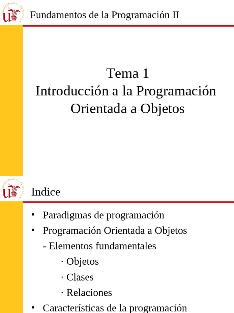 Tema 1 - Introducción POO-2024 Universidad | PDF | Objeto (informática) | Programación orientada ...