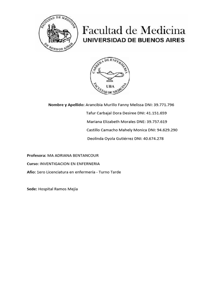 Investigaci N Tp11 | PDF | Enfermería