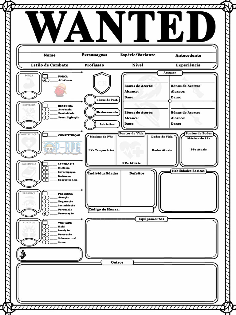 Ficha de Personagem de RPG: Tenryuubito | PDF