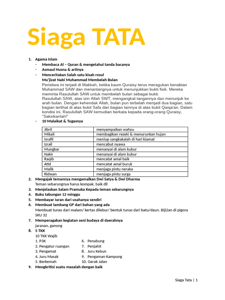 Siaga Tata | PDF