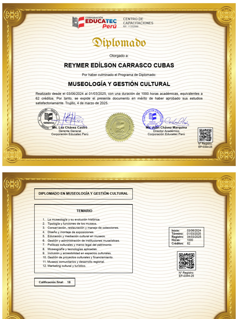Certificado CEP Diplomado | PDF