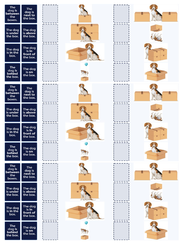 Cut Out and Paste Preposition of Place | PDF
