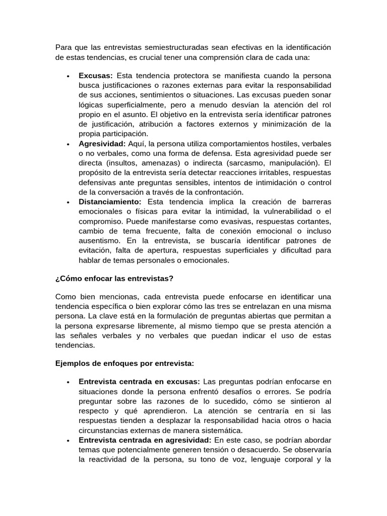 Guia para Entrevista Semi Estructurada | PDF | Las emociones | Agresión