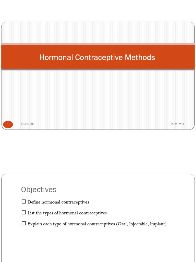 Hormonal Contraceptive | PDF | Combined Oral Contraceptive Pill | Birth ...