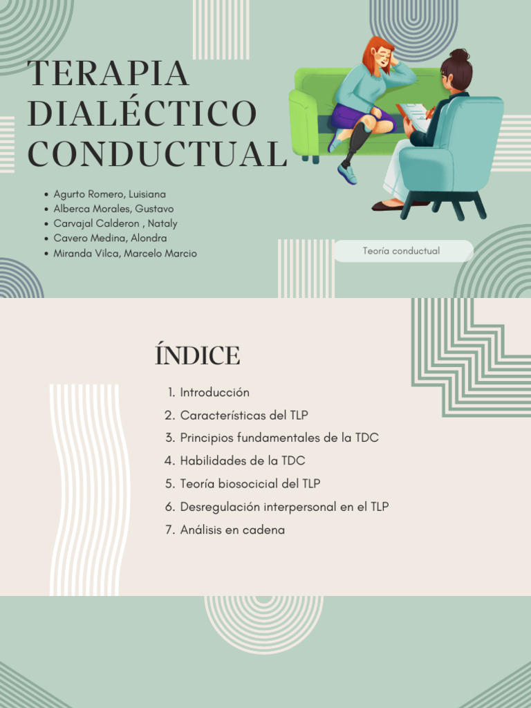 Terapia Dialéctica Conductual y TLP | PDF | Las emociones | Trastorno ...