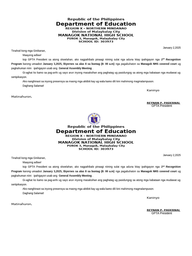 General Assembly Meeting 2025 | PDF