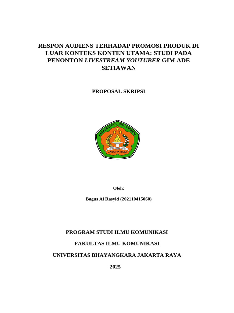 Proposal Skripsi Bagus Al Rasyid | PDF