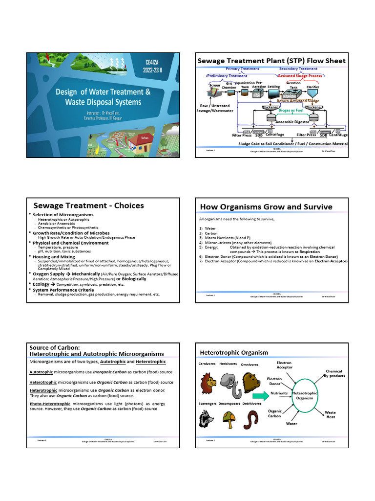Lecture Part II D Wastewater Treatment Section III 6 Slides | PDF ...