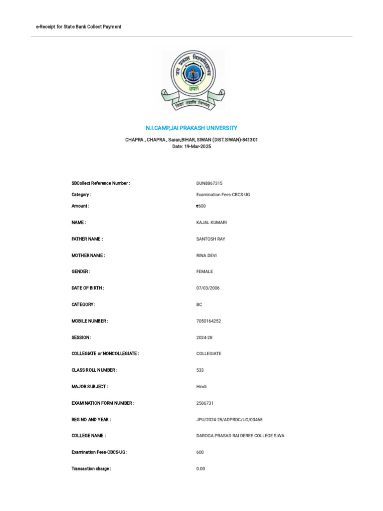 Kajal Form Part1 | PDF