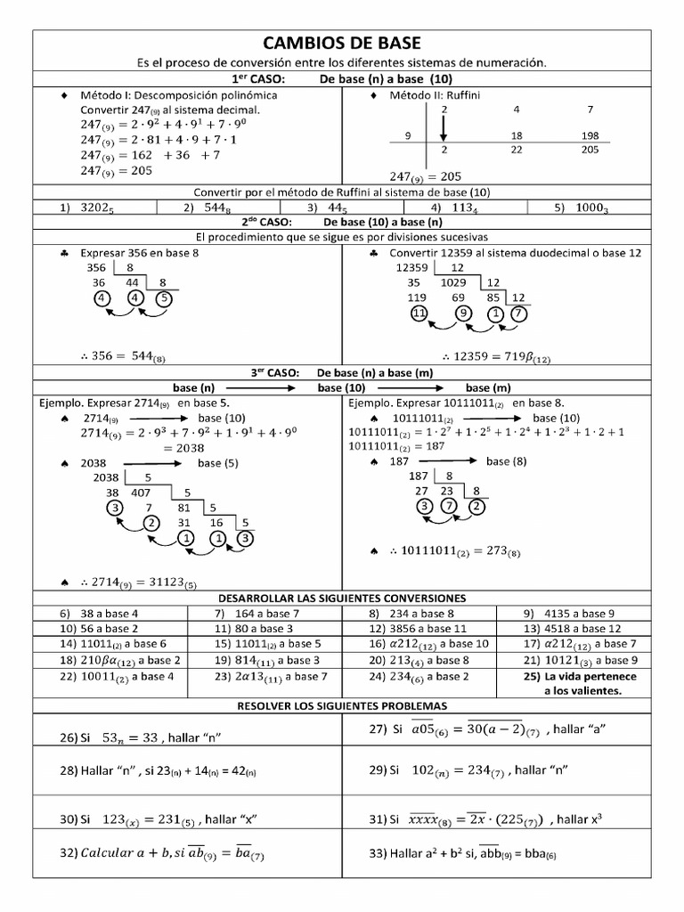 Conversión de Bases Aritméticas | PDF | Aritmética | Notación Matemática