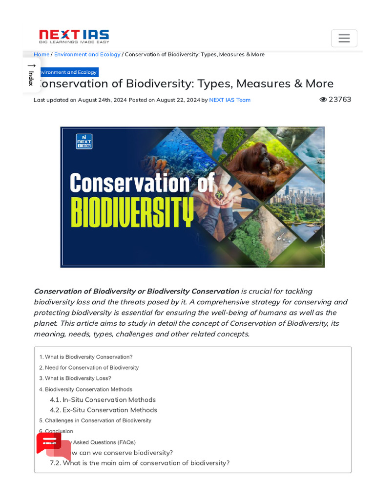 WWW Nextias Com Blog Biodiversity Conservation ... | PDF | Conservation Biology | Biodiversity
